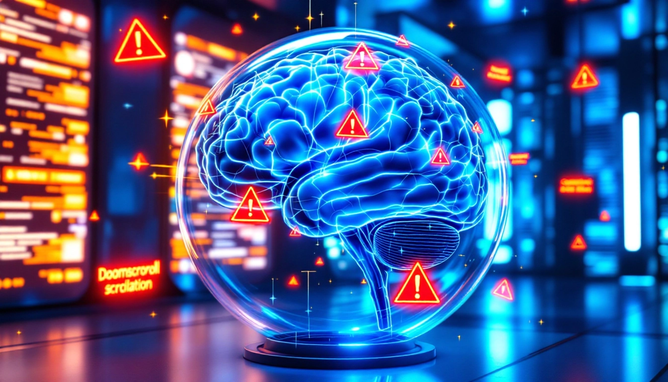 Brain dopamine in doomscrolling and the shocking effects on focus